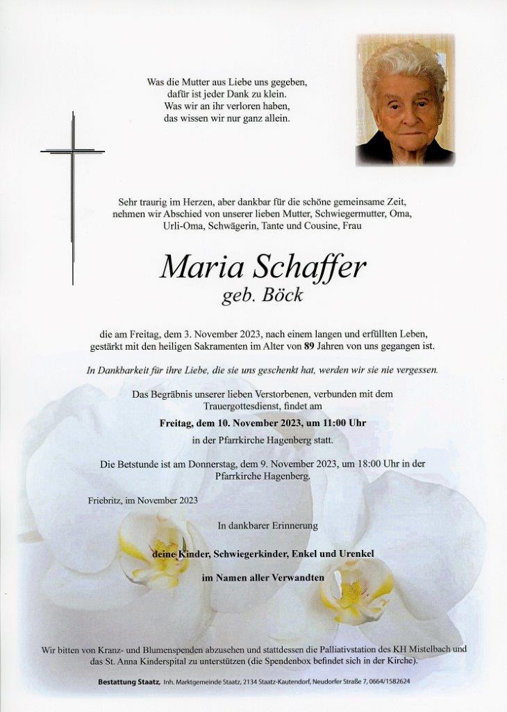 Sterbefälle 2023 | Bestattung Staatz